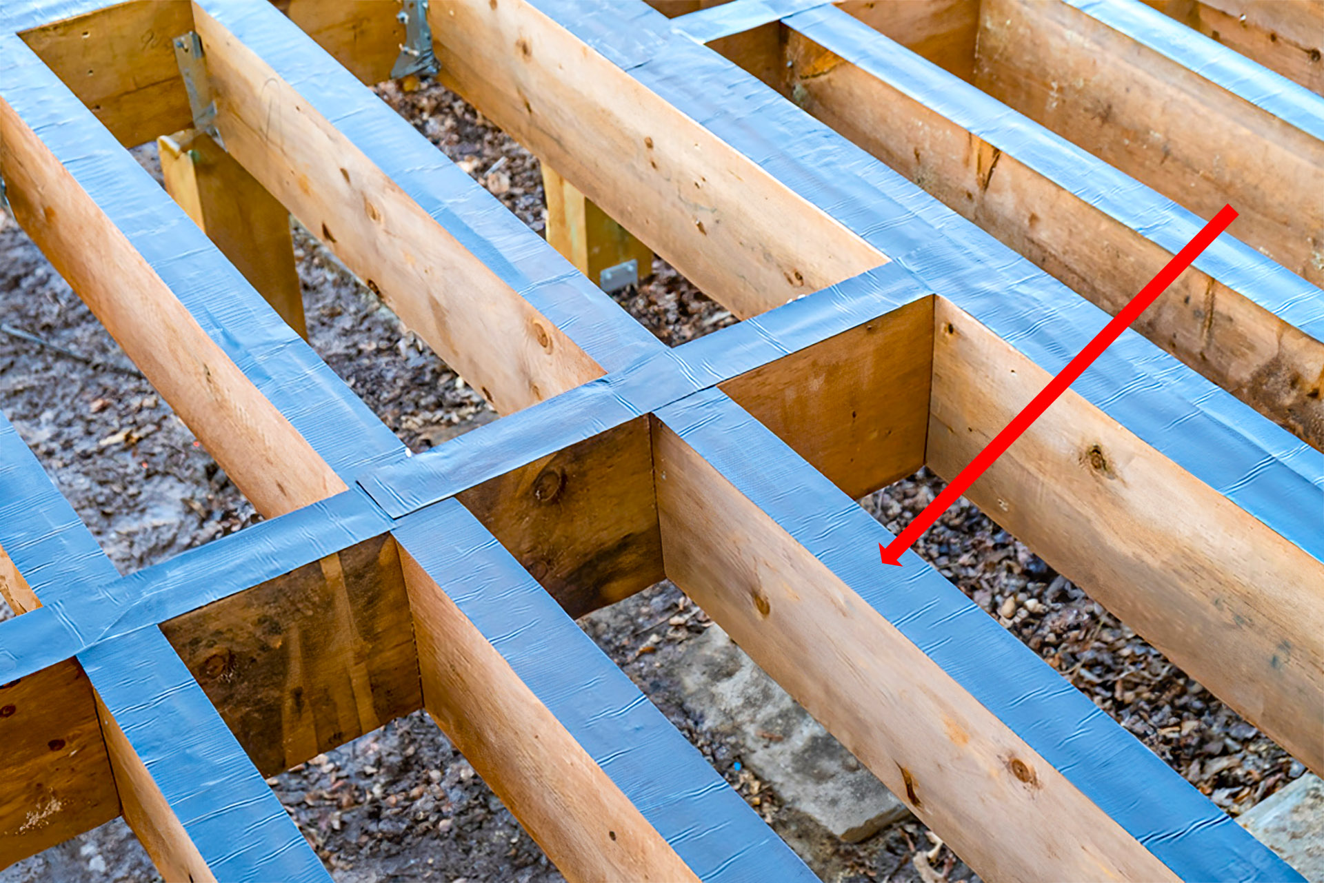 White Facing Bottom Of Joists